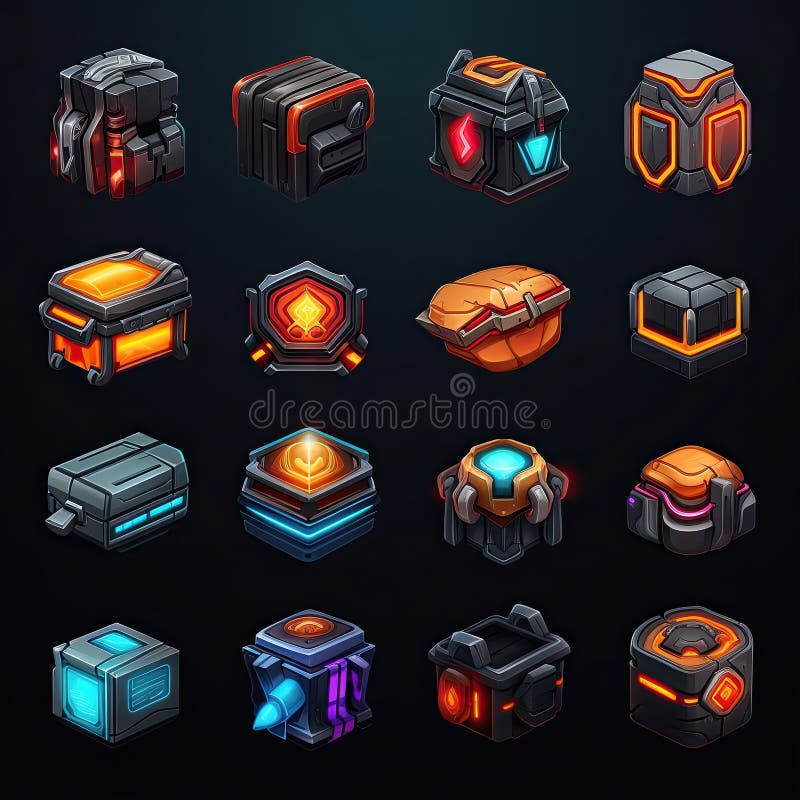 Ui Chest Futuristic Game Ai Generated Stock Photo - Image of future ...