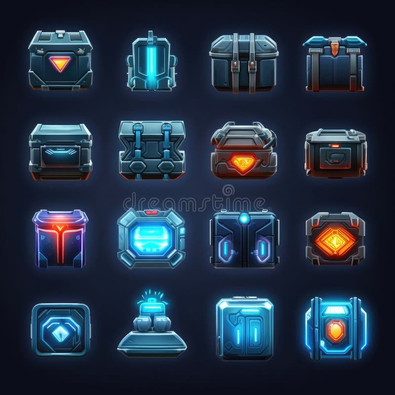 Ui Chest Futuristic Game Ai Generated Stock Photo - Image of future ...