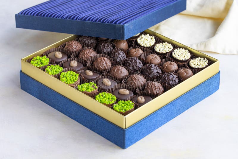 Gift Chocolate on a White Background. Box of Chocolates Stock Photo ...