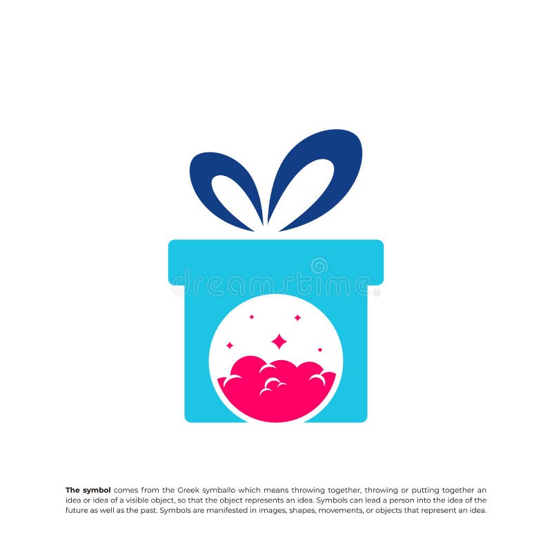 Gift Cloud Logo Design Template. Cloud Gift Logo Concept Vector Stock ...
