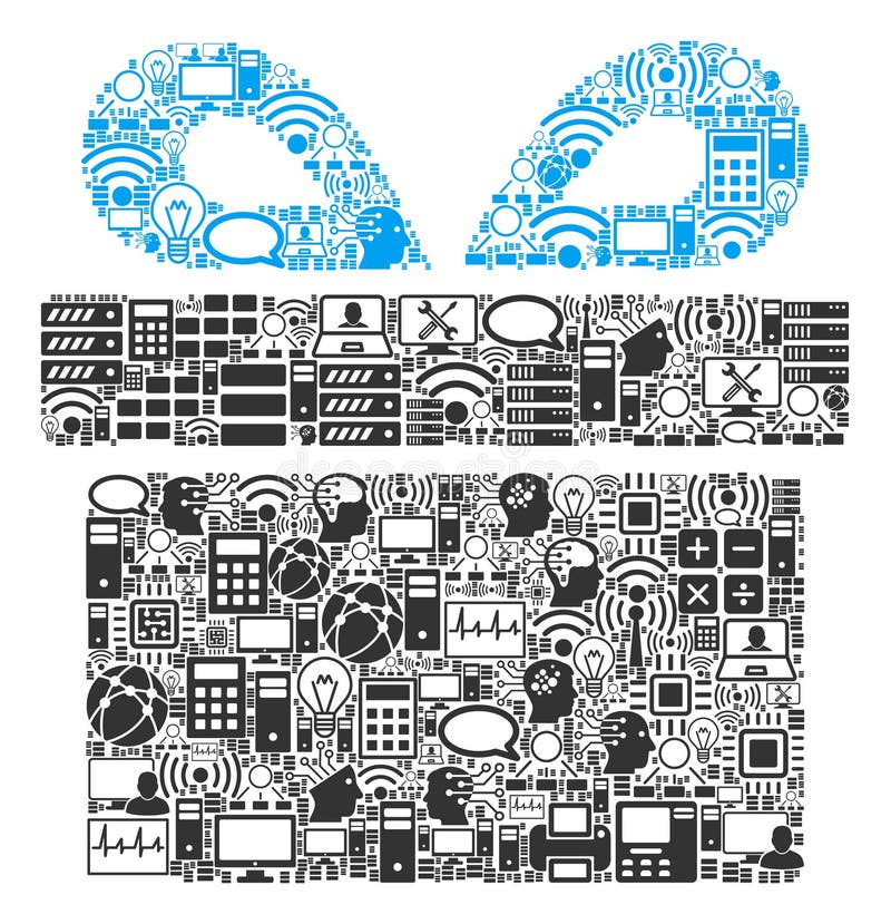 T Collage Icon For Bigdata And Computing Stock Vector Illustration