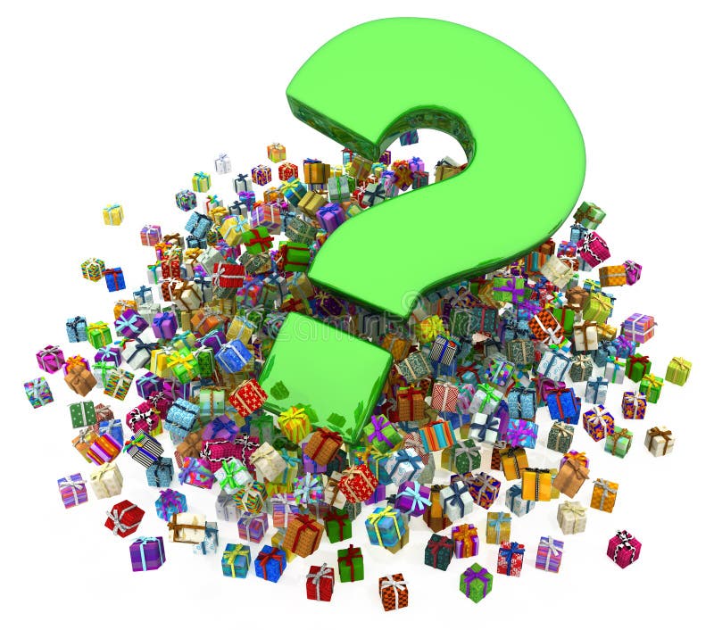 Gift Collection, Big Question Stock Illustration - Illustration of gift ...