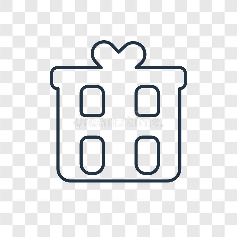 Giftbox Concept Vector Linear Icon Isolated on Transparent Background ...