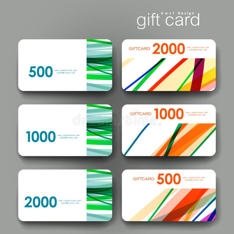 Gift Coupon, Discount Card Template with Abstract Background Stock ...