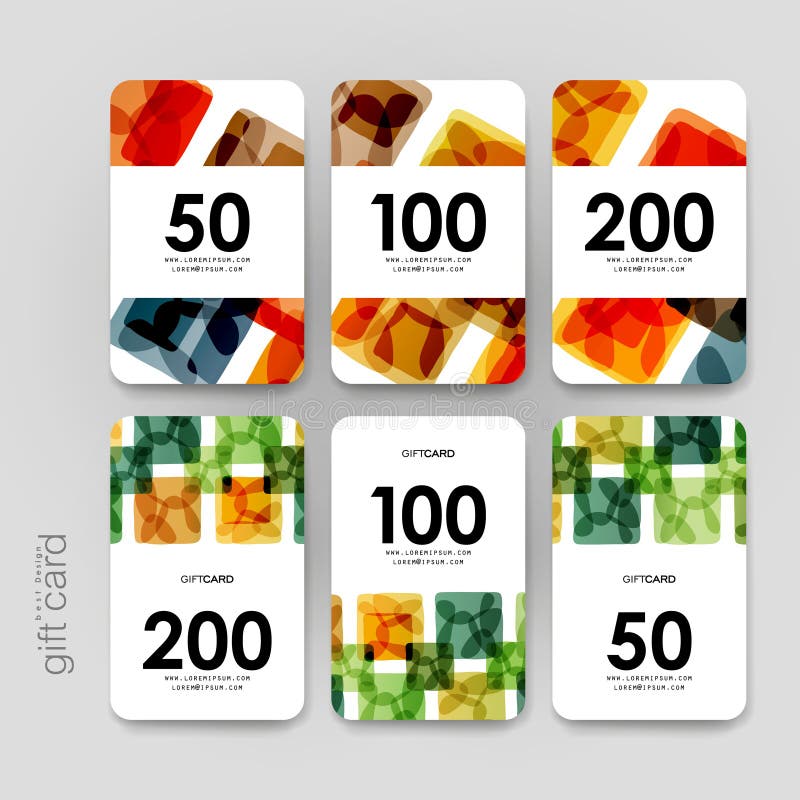 Gift Coupon, Discount Card Template with Abstract Background Stock ...