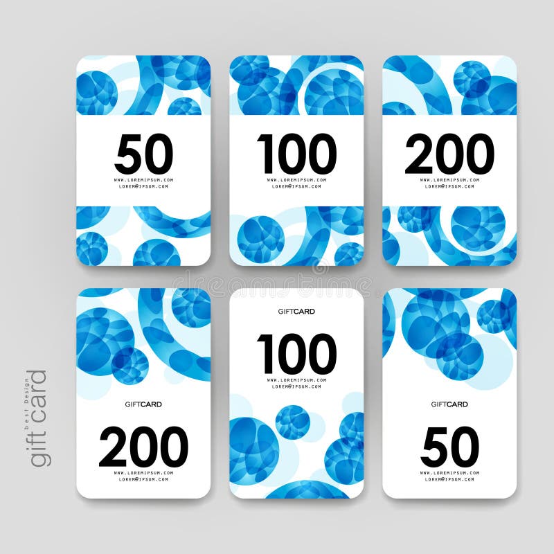 Gift Coupon, Discount Card Template with Abstract Background Stock ...