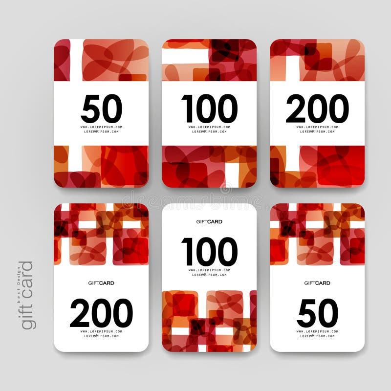 Gift Coupon, Discount Card Template with Abstract Background Stock ...