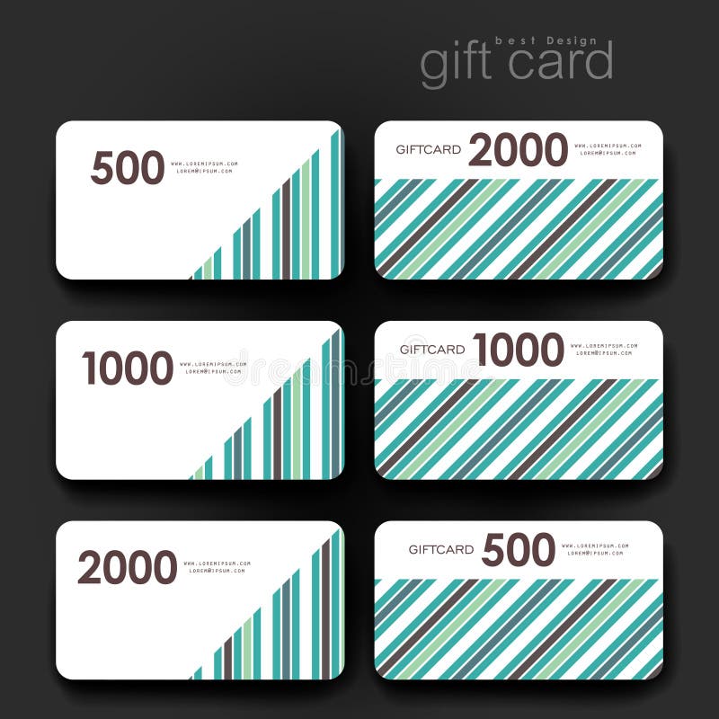 Gift Coupon, Discount Card Template with Abstract Background Stock ...