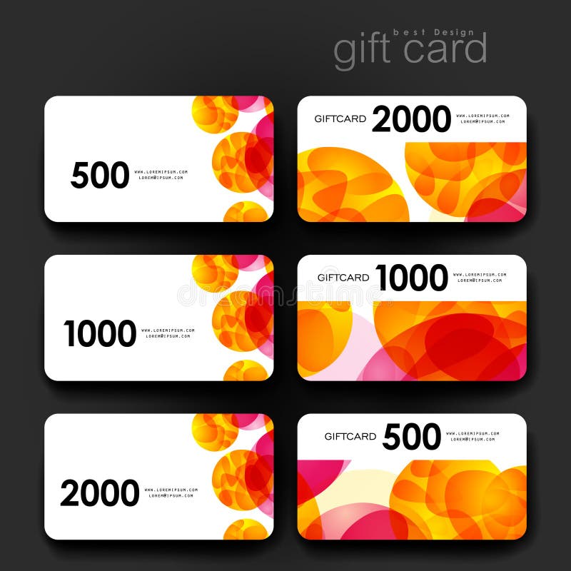 Gift Coupon, Discount Card Template with Abstract Background Stock ...