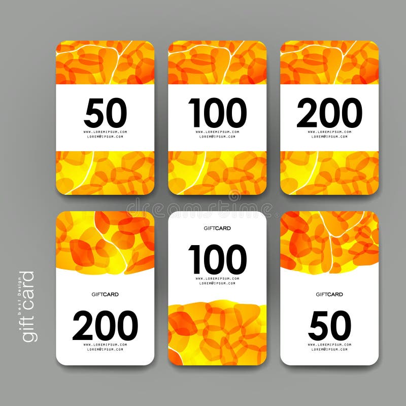 Gift Coupon, Discount Card Template with Abstract Background Stock ...