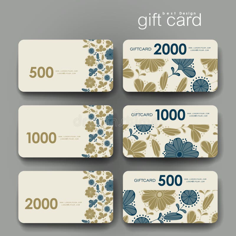 Gift Coupon, Discount Card Template with Abstract Background Stock ...