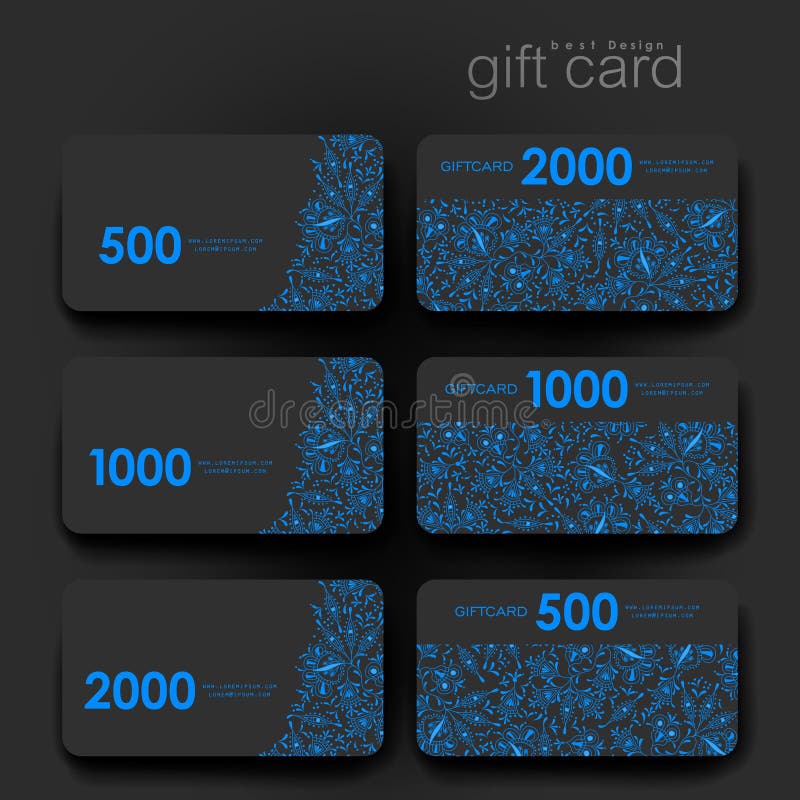 Gift Coupon, Discount Card Template with Abstract Background Stock ...