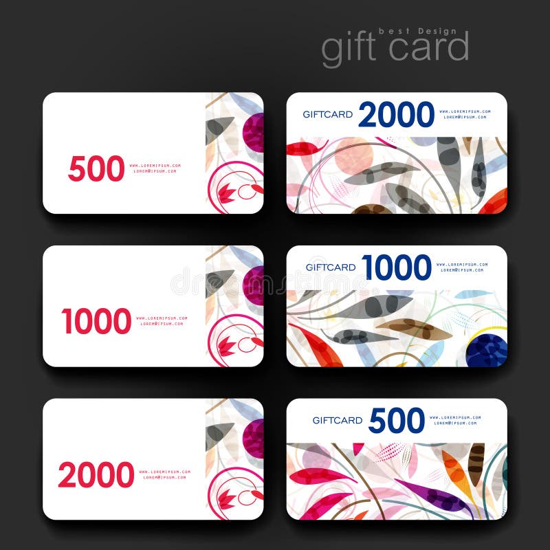 Gift Coupon, Discount Card Template with Floral Ornament Background ...