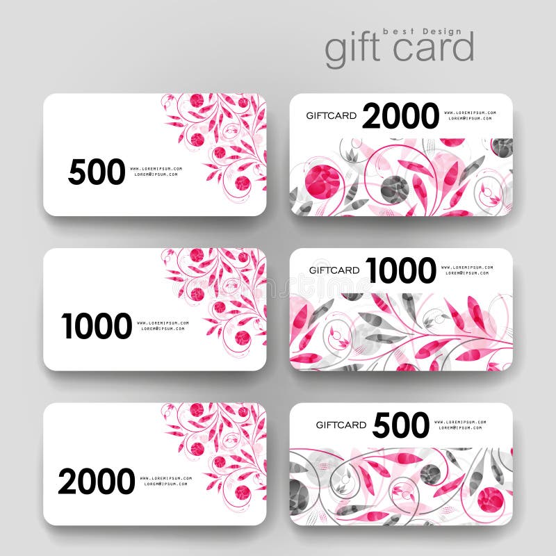 Gift Coupon, Discount Card Template with Floral Ornament Background ...