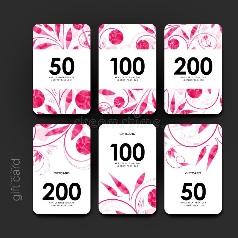 Gift Coupon, Discount Card Template with Abstract Background Stock ...