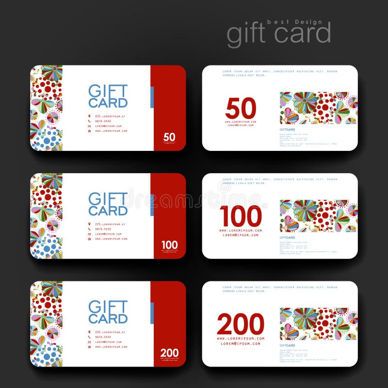 Gift Coupon, Discount Card Template with Floral Ornament Background ...