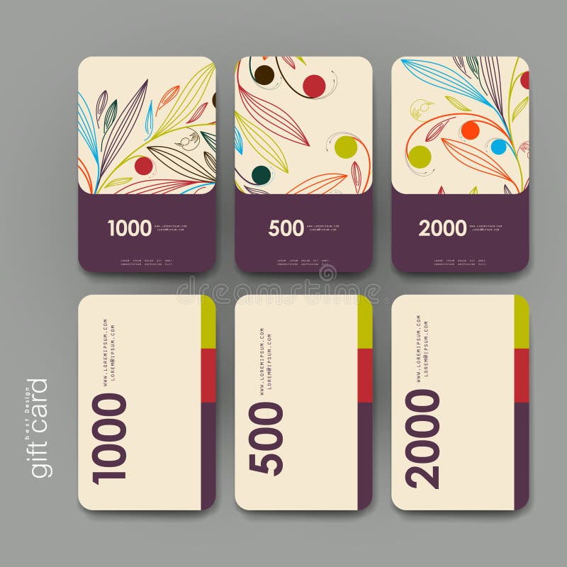 Gift Coupon, Discount Card Template with Floral Ornament Background ...
