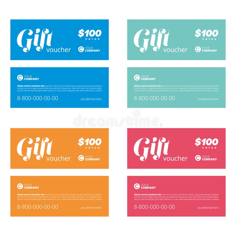 Gift coupon set stock vector. Illustration of promo, market - 61608028