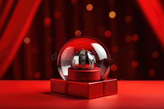 Gift crystal ball in red stock illustration. Illustration of light ...