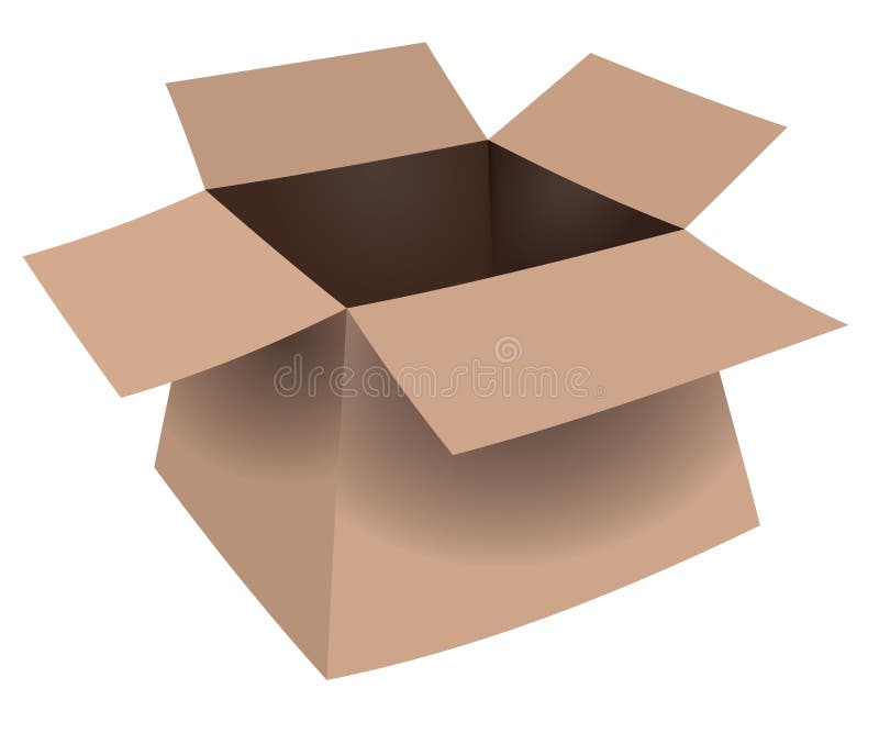 Gift and Delivering Concept. Empty Bent Carton Brown Box Stock Vector ...