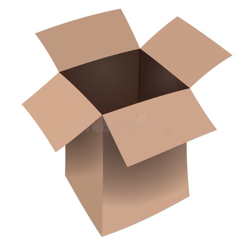 Gift and Delivering Concept. Empty Carton Brown Box Stock Vector ...