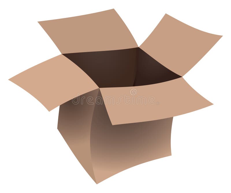 Gift and Delivering Concept. Empty Carton Brown Box Stock Vector ...