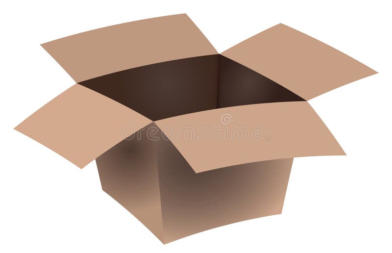 Gift and Delivering Concept. Empty Carton Brown Stylized Box Stock ...