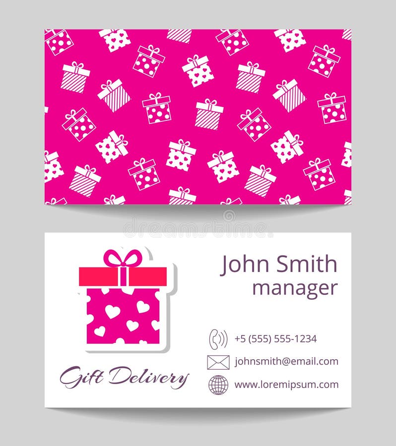 Gift Delivery Service Business Card Template Stock Vector ...