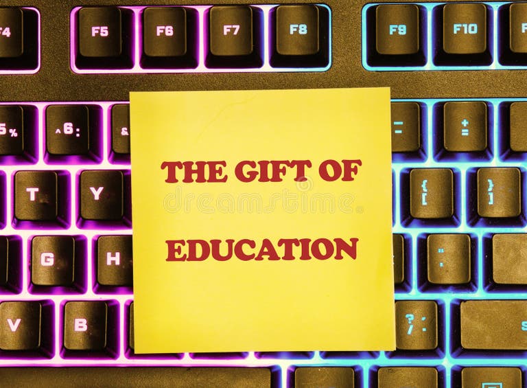 Gift of Education Highlighted on a Sticky Note Placed on a Colorful ...