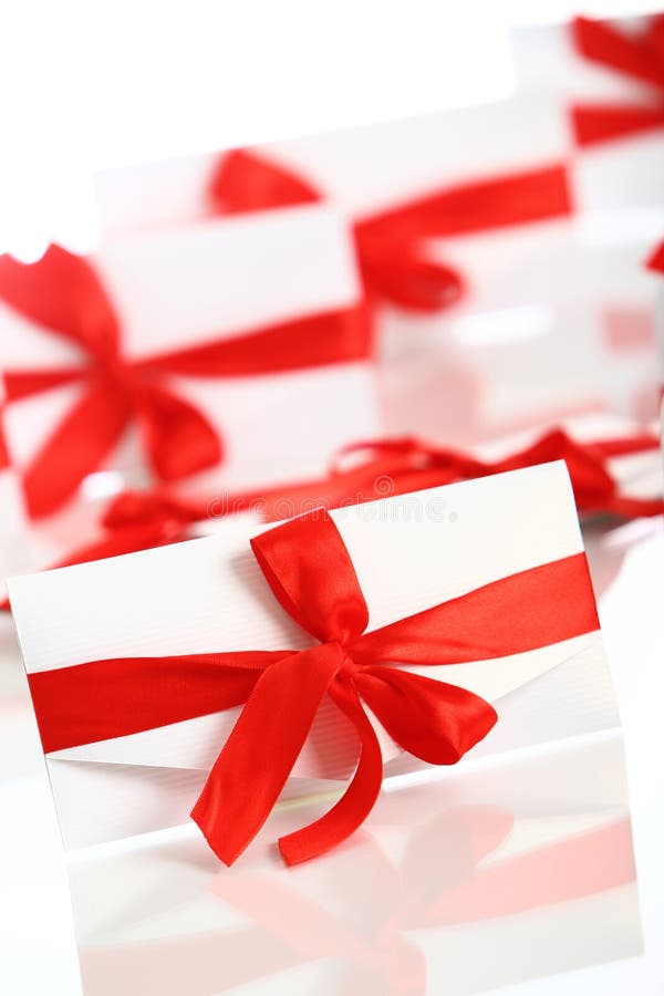 Gift Envelope with Awesome Red Bow Stock Photo - Image of design ...