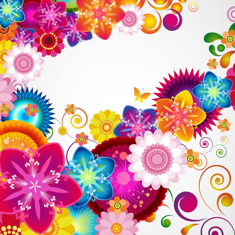 Gift Festive Floral Design Background. Spring Border. Stock Vector ...