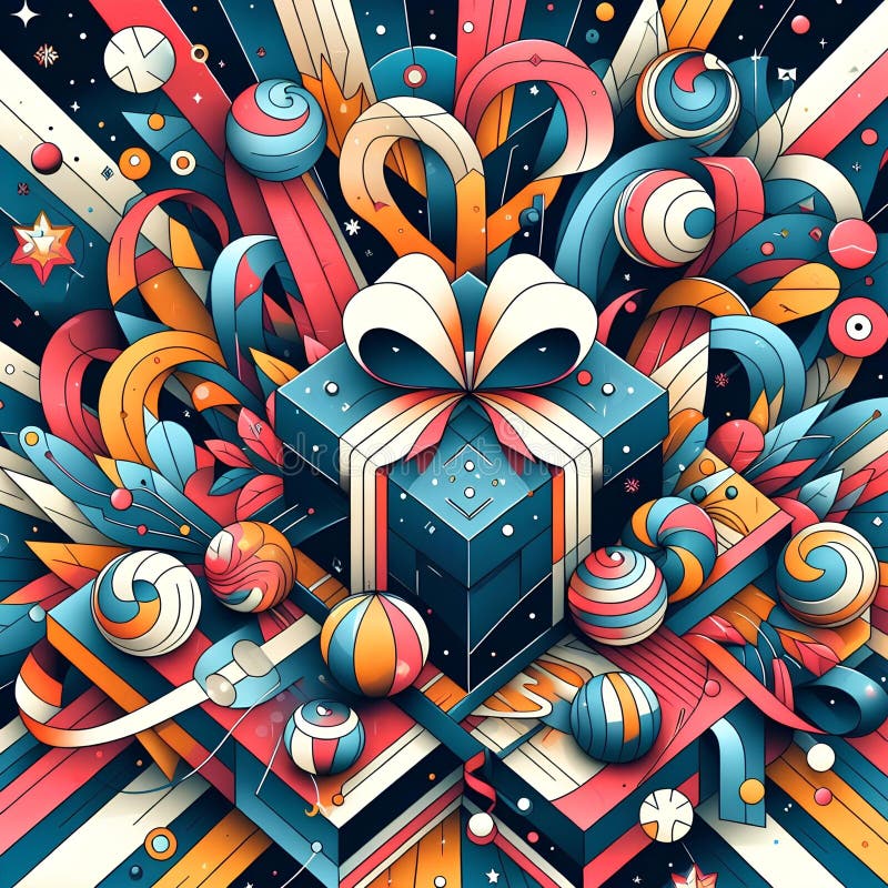 Gift figure made with AI stock illustration. Illustration of games ...