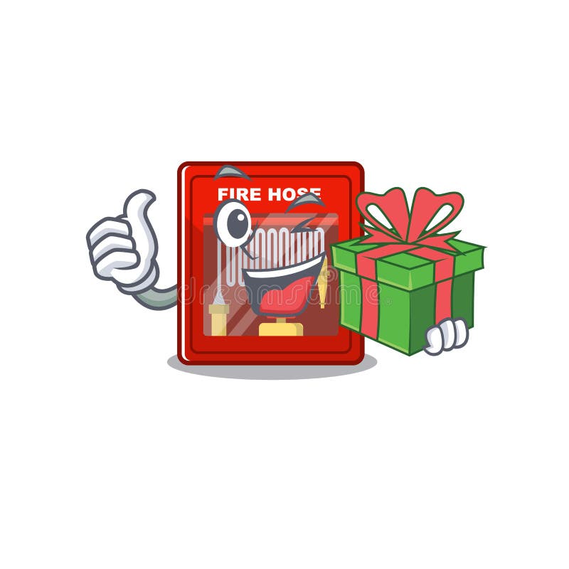 With Gift Fire Hose Cabinet with Cartoon Shape Stock Vector ...