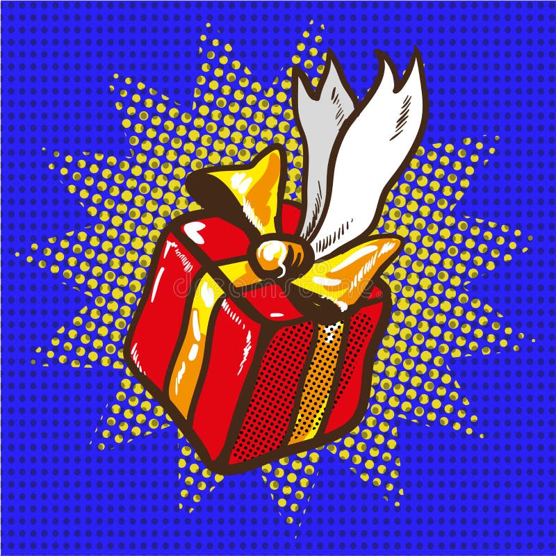 Gift Floating, Holidays Present Pop Art Vector Stock Vector ...