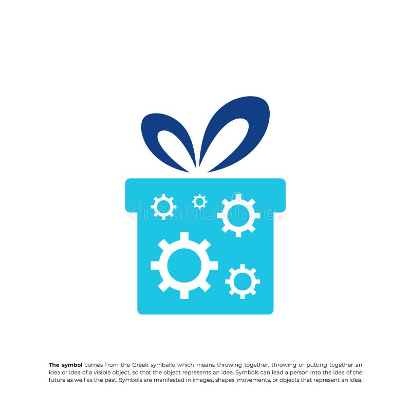 Gift Gear Logo Design Template. Gear Gift Logo Concept Vector Stock ...