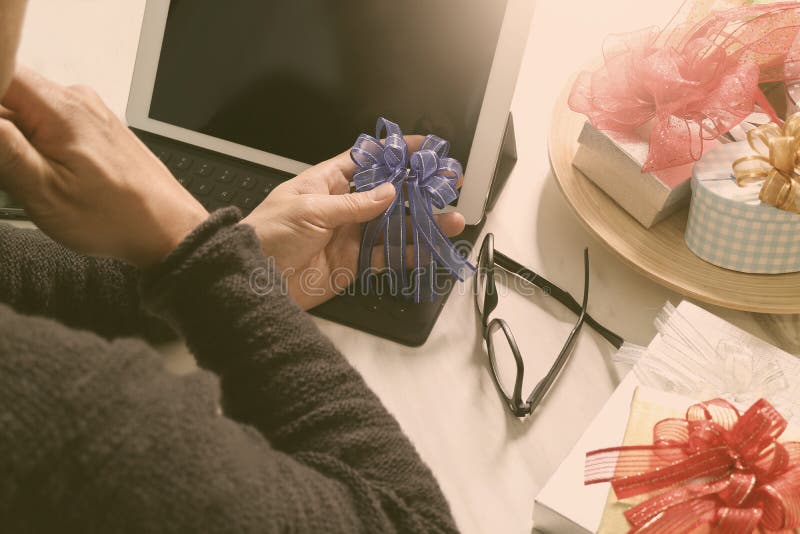 Gift Giving Creative Hand Chosing and Hand with Gift. Gift Delivery ...