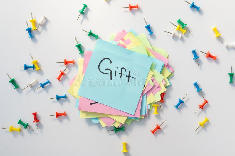 Gift Handwritten Word on a Sticky Note Stock Photo - Image of paper ...