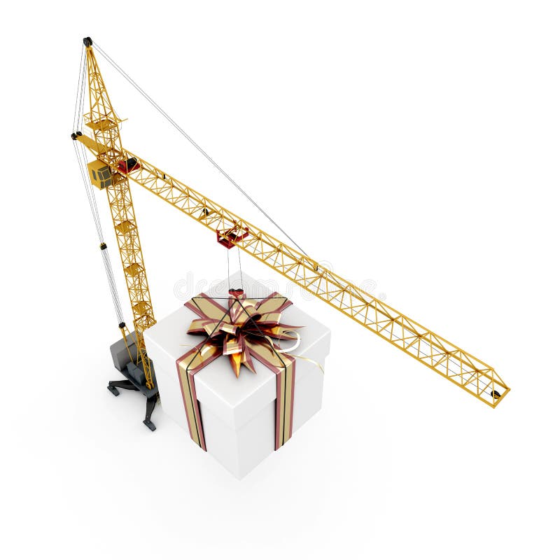 Gift Hanging on a Hook of the Crane Stock Illustration - Illustration ...