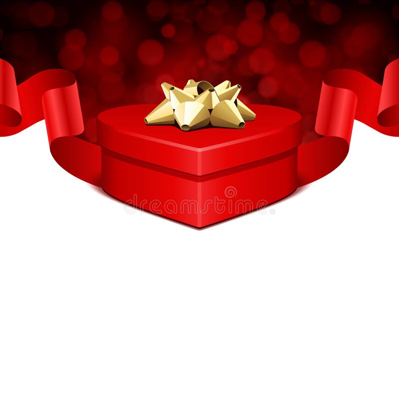 Gift box with heart inside stock illustration. Illustration of ...