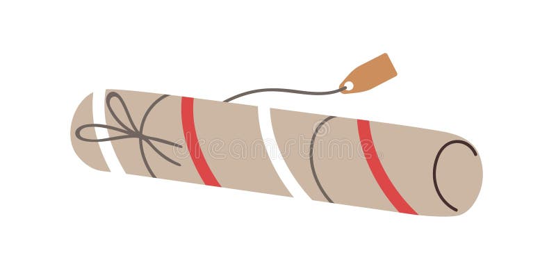 Gift in Holiday Wrapping. Present Wrapped in Striped Paper with String ...