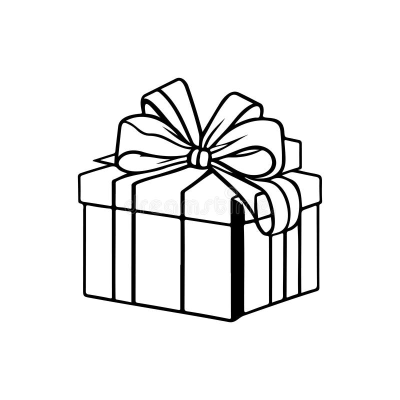 Gift Icon Hand Draw Black Christmas Colour Logo Symbol Perfect Stock ...