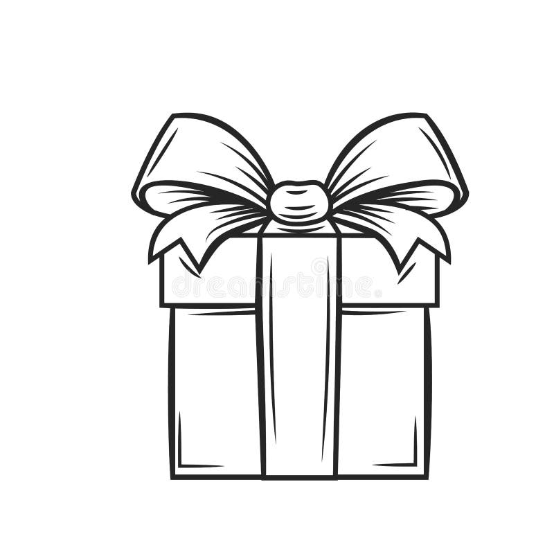 Gift icon, outline vector stock vector. Illustration of gift - 136697070