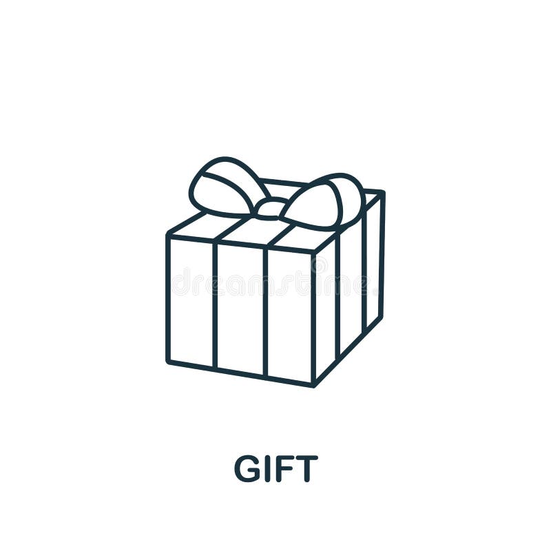 Gift Icon from Party Collection. Simple Line Element Gift Symbol for ...