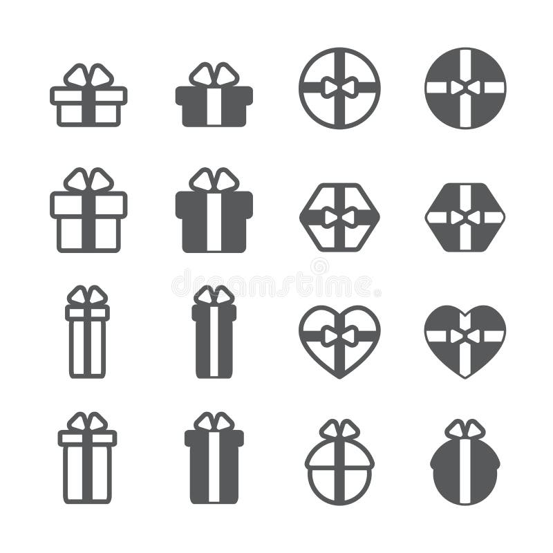 Gift icon set stock vector. Illustration of circle, paper - 111015689