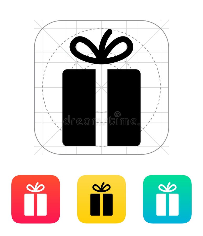 Gift Box Icons on White Background. Stock Vector - Illustration of ...
