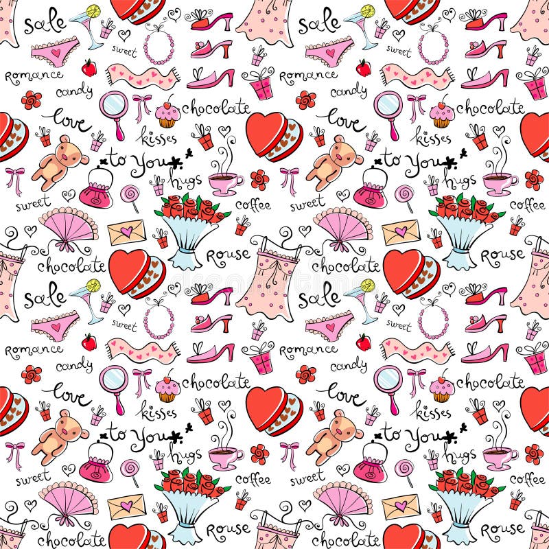 Gift Ideas Seamless Background Stock Vector - Illustration of linen ...