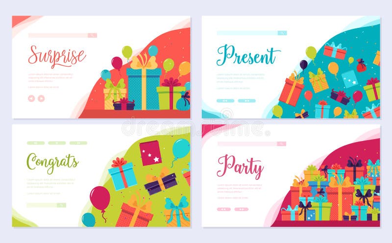 Gift Information Brochure Card Set. Box Infographic Template of Flyear ...