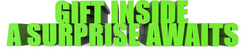 Gift Inside a Surprise Awaits, 3d Text Stock Illustration ...