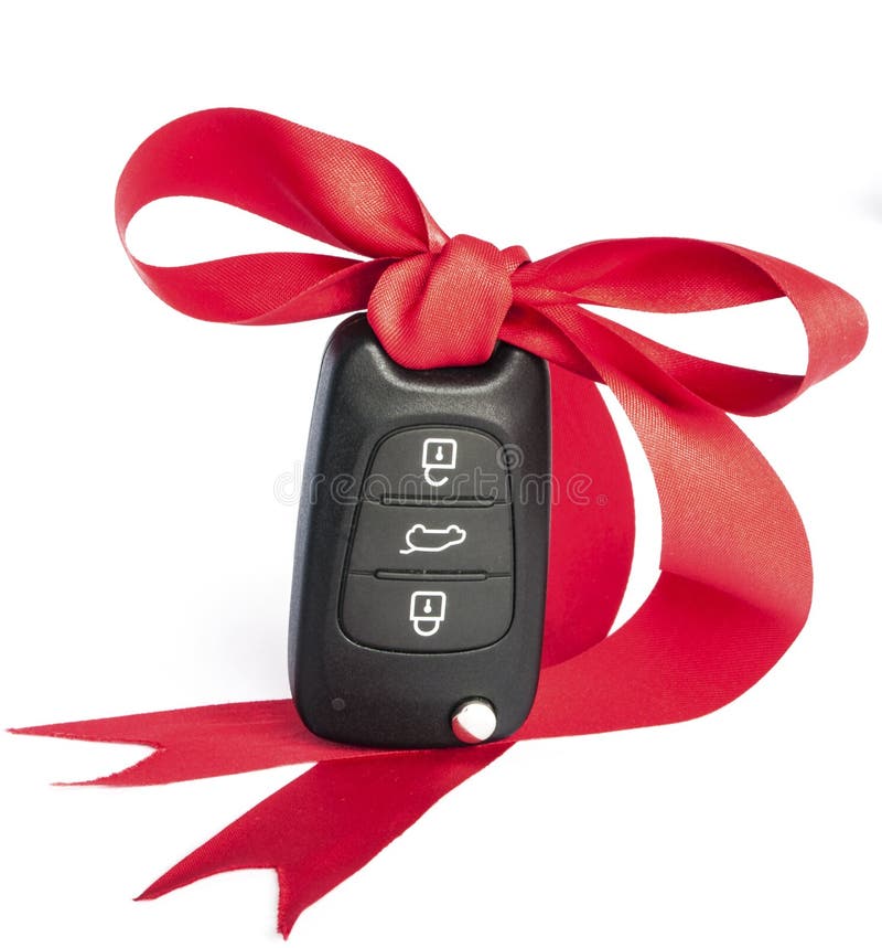 Gift Car Concept with Red Bow Stock Image - Image of concept, detail ...