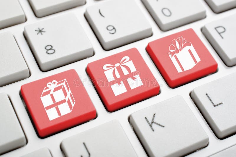 Gift on keyboard stock photo. Image of concept, communication - 29248452